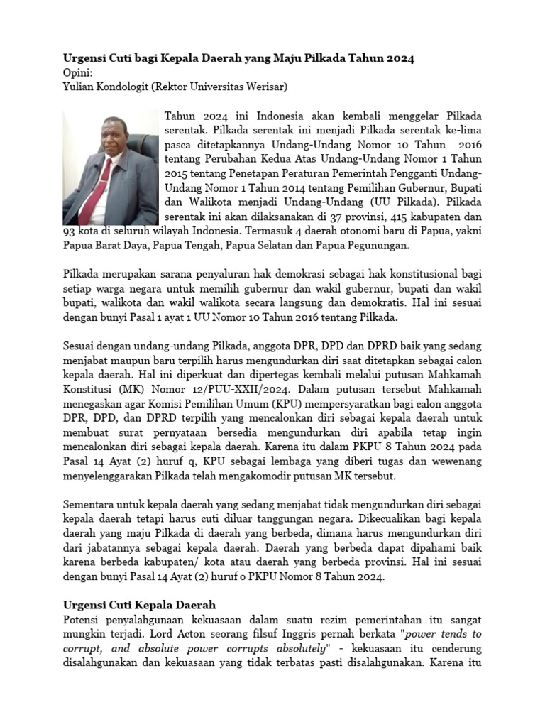 Opini Yulian Kondologit 1 | PDF | Hukum