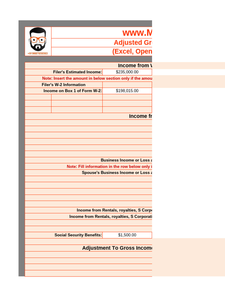 Adjusted Gross Income Calculator 2021 | PDF | Irs Tax Forms | Tax Deduction