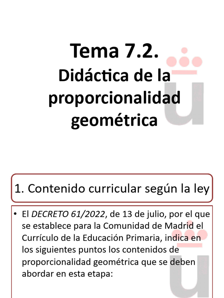 Tema7.2. Didactica Proporcionalidad Geometrica | PDF