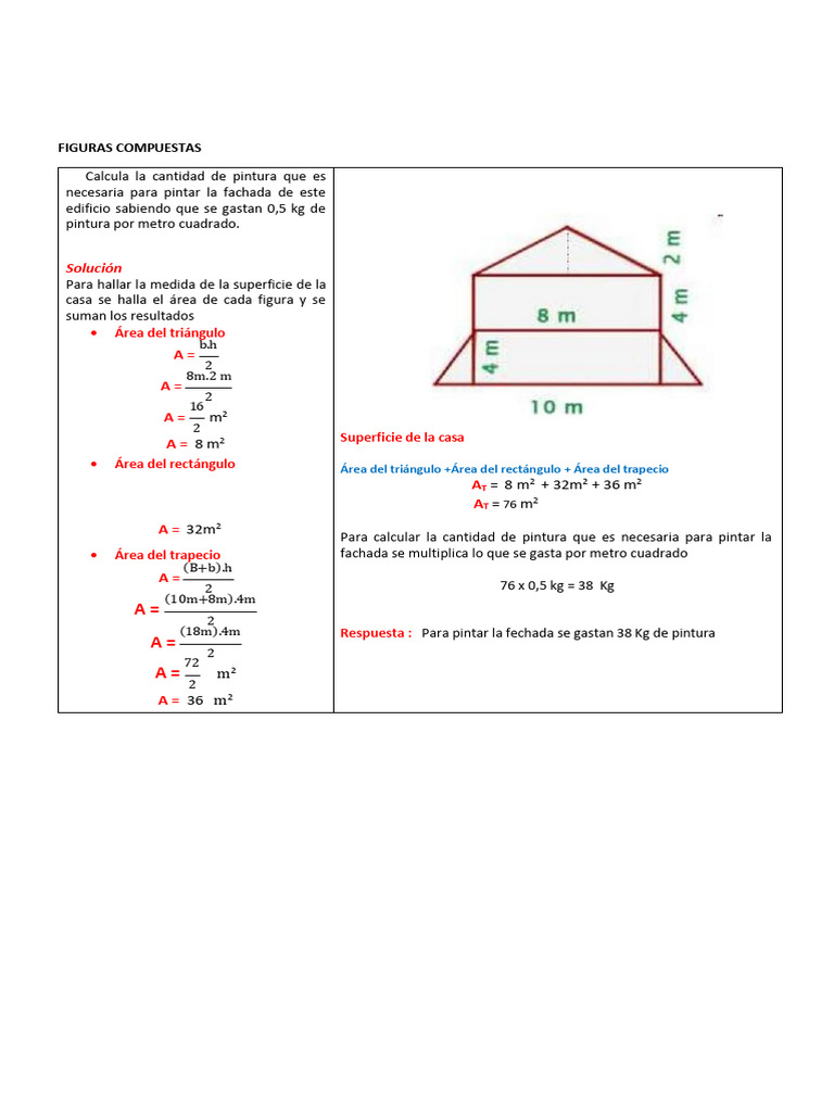 Figuras Compuestas | PDF | Rectángulo | Triángulo
