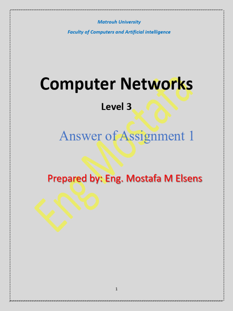 Answer Assignment 1. | PDF