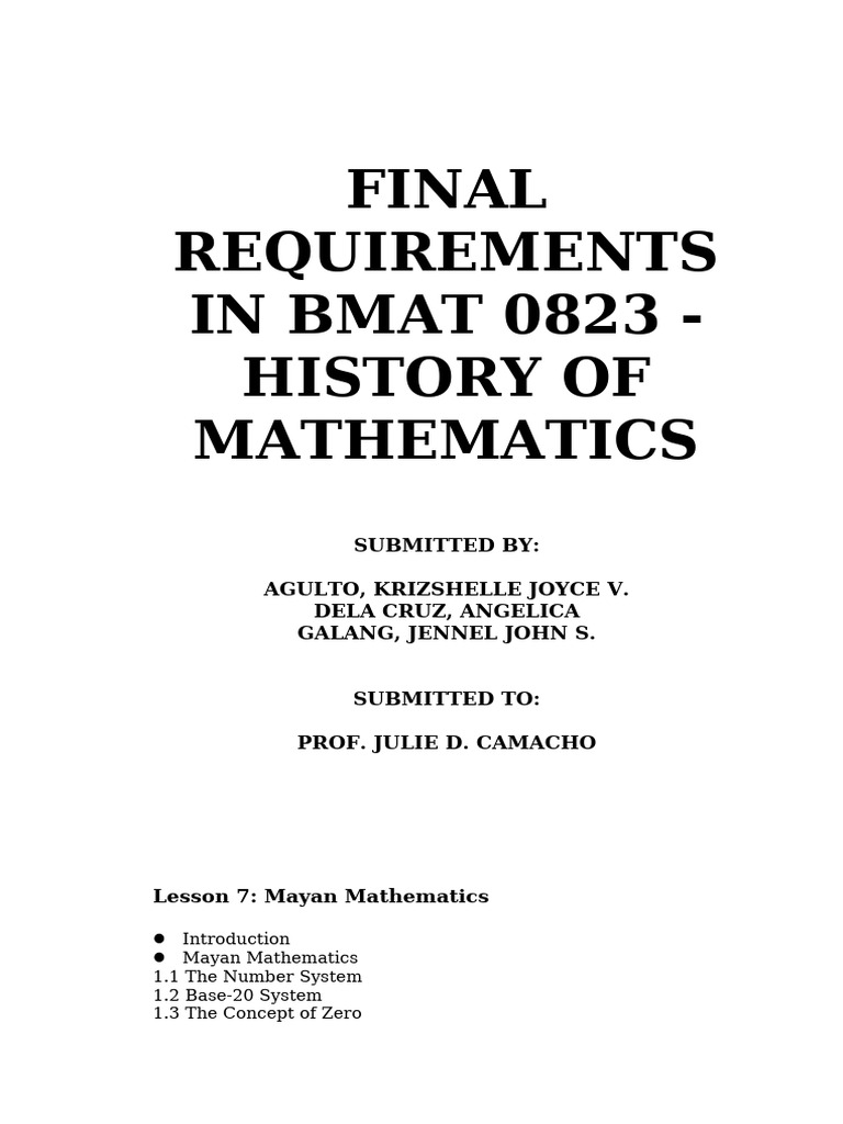 Final Requirements in Bmat 08231 | PDF | Calendar