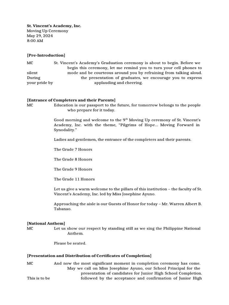 MOVING UP 2024 SCRIPT | PDF