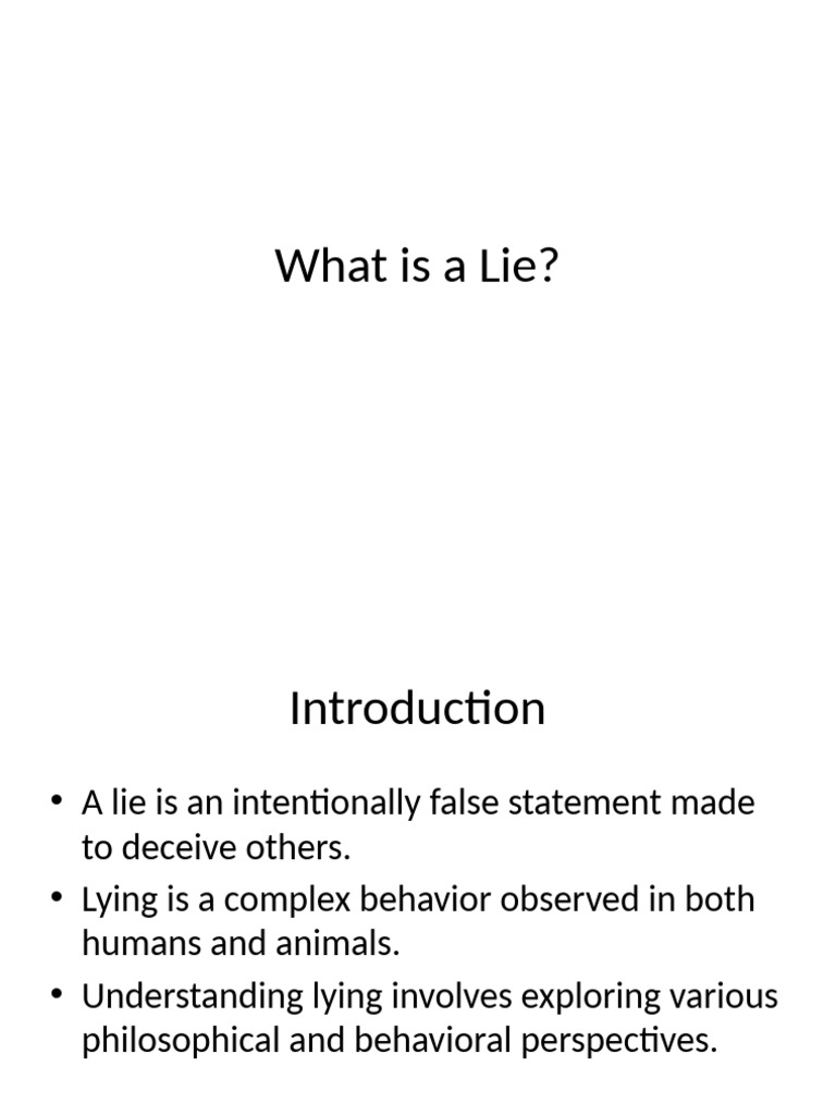 LORCA What Is A Lie Presentation | PDF | Behaviorism | Thought