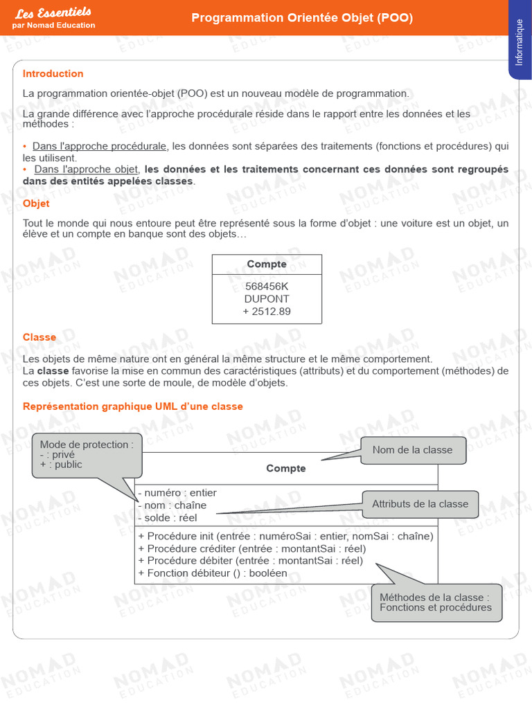 Programmation Orientée Objet (POO) | PDF
