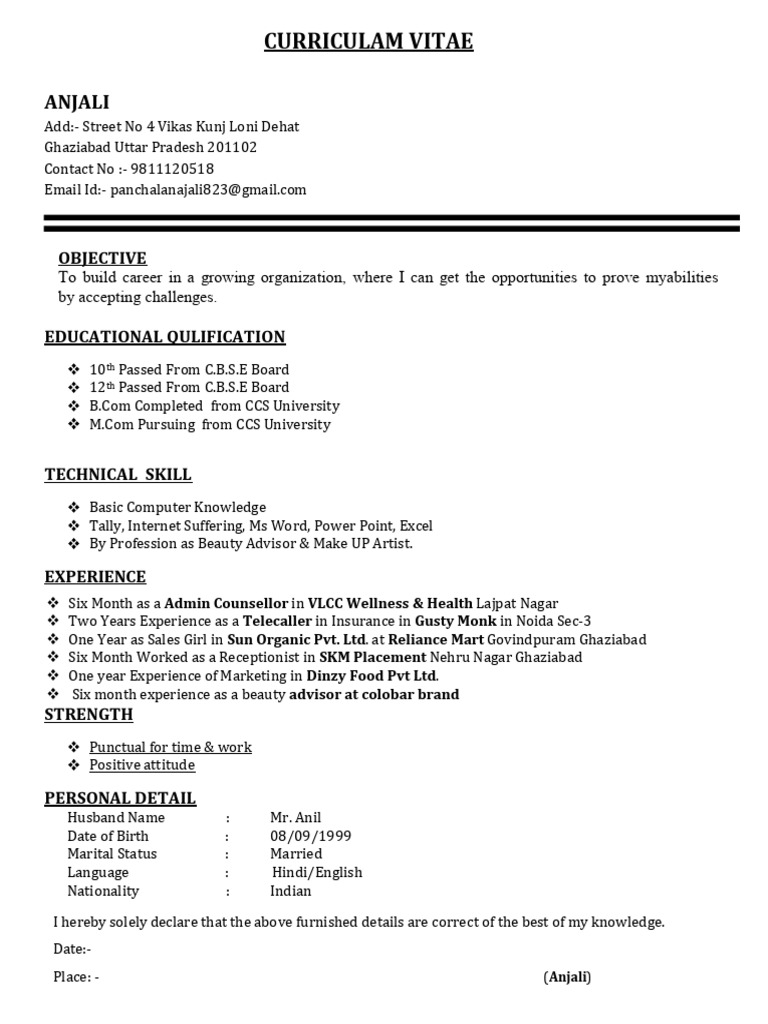 Anjali CV 2 | PDF