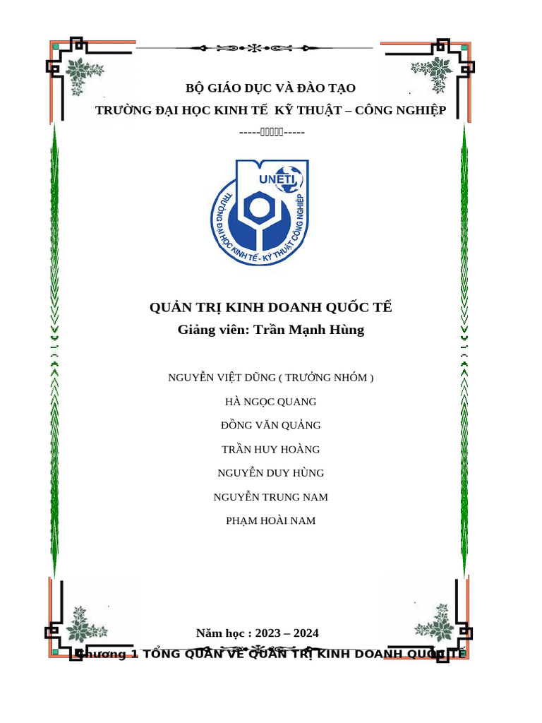 Nhóm 3 - tuần 2 KDQT | PDF