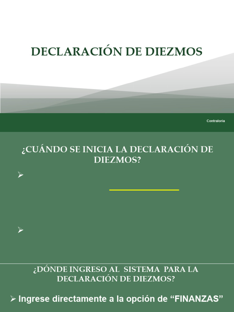 Presentacion Declaracion de Diezmos 2024 - Revisada | PDF | Diezmo