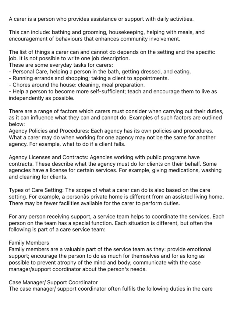 Alison Care Notes 1 | PDF | Career & Growth