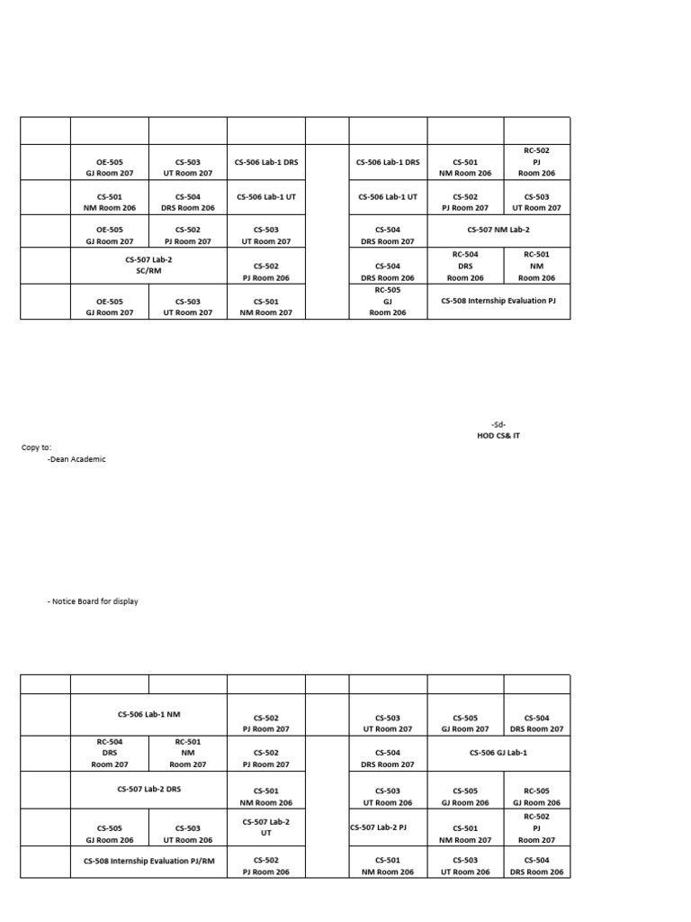 Final CS V SEM Time Table July202416.07.2024 | PDF | Science | Computer ...