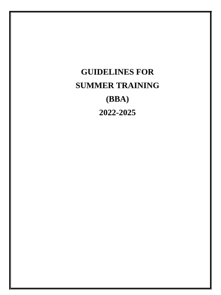 Guidelines for Bba -2025 | PDF | Data Analysis | Data