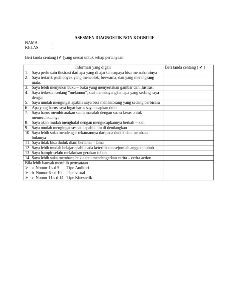 Asesmen Diagnostik | PDF
