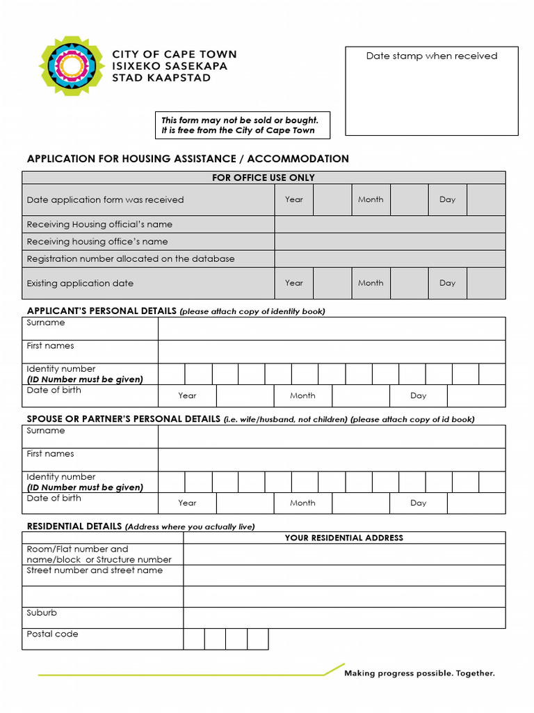 Housing Assistance Application Form | PDF | Marriage | Disability
