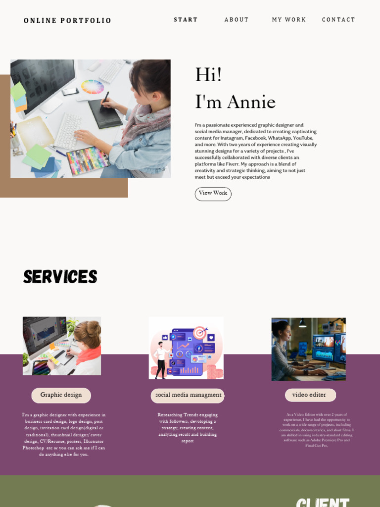 Beige Minimalist Portfolio Website Desktop Prototype - 20240615 ...