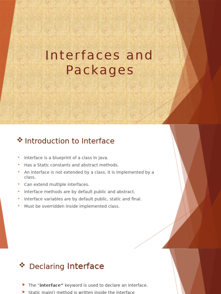 Interface and Packages | PDF