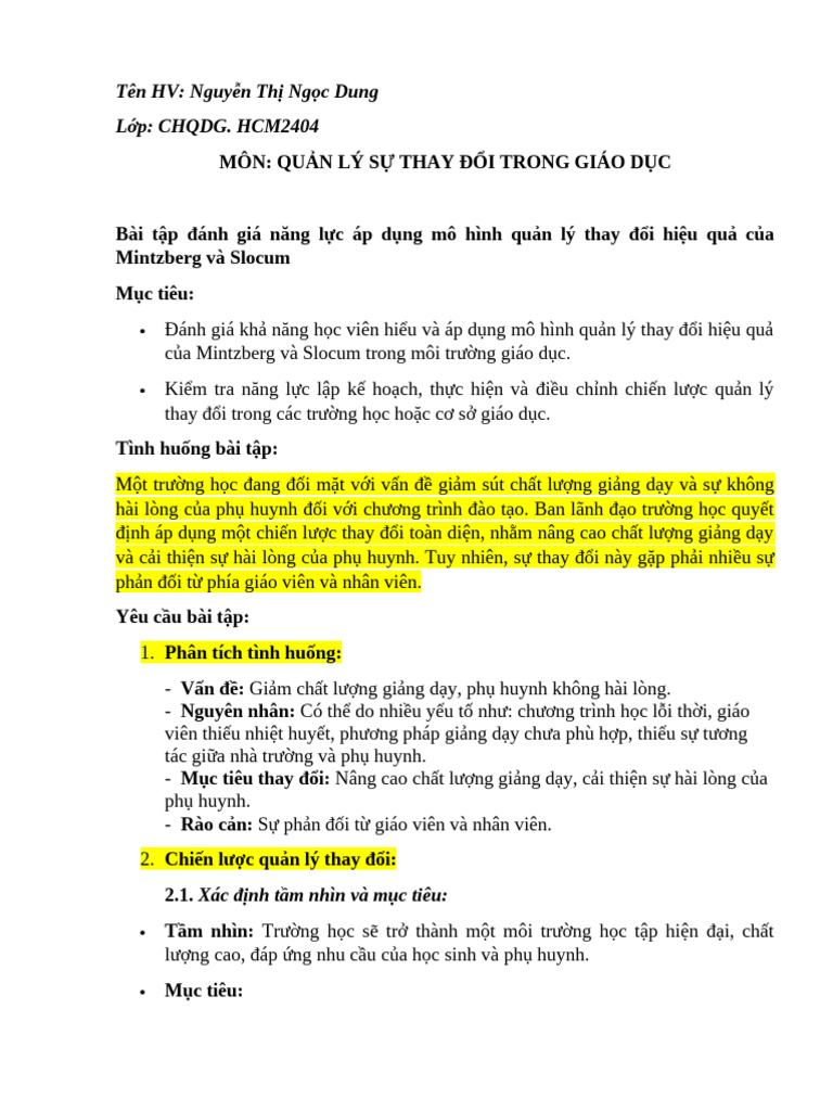 Bài tập NGUYEN THI NGOC DUNG- đánh giá năng lực áp dụng mô hình quản lý ...