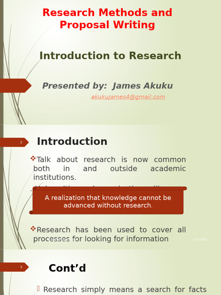 Lec-1-Introduction To Research Methods & Proposal Writing | PDF | Methodology | Quantitative ...
