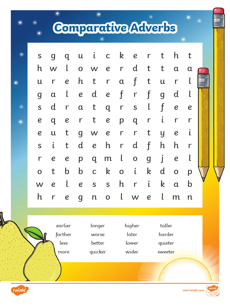 Comparative Adverbs - Crossword Puzzle | PDF