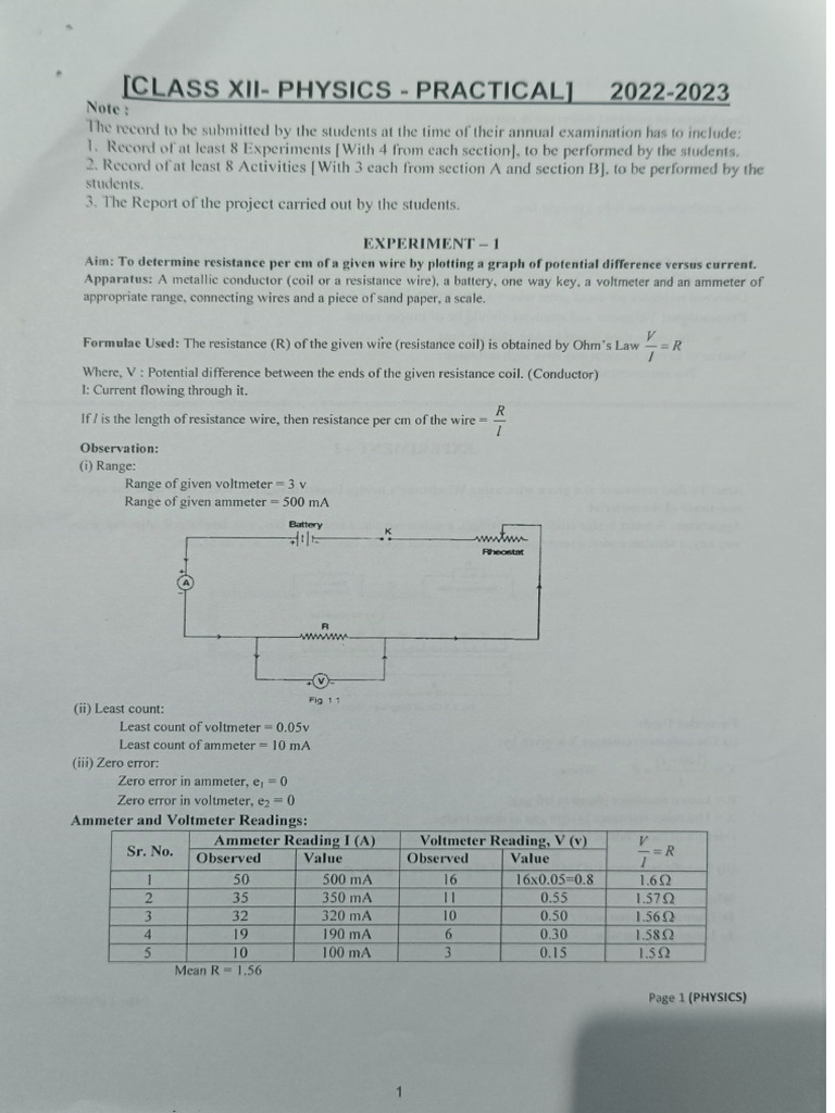 Physics Practical | PDF