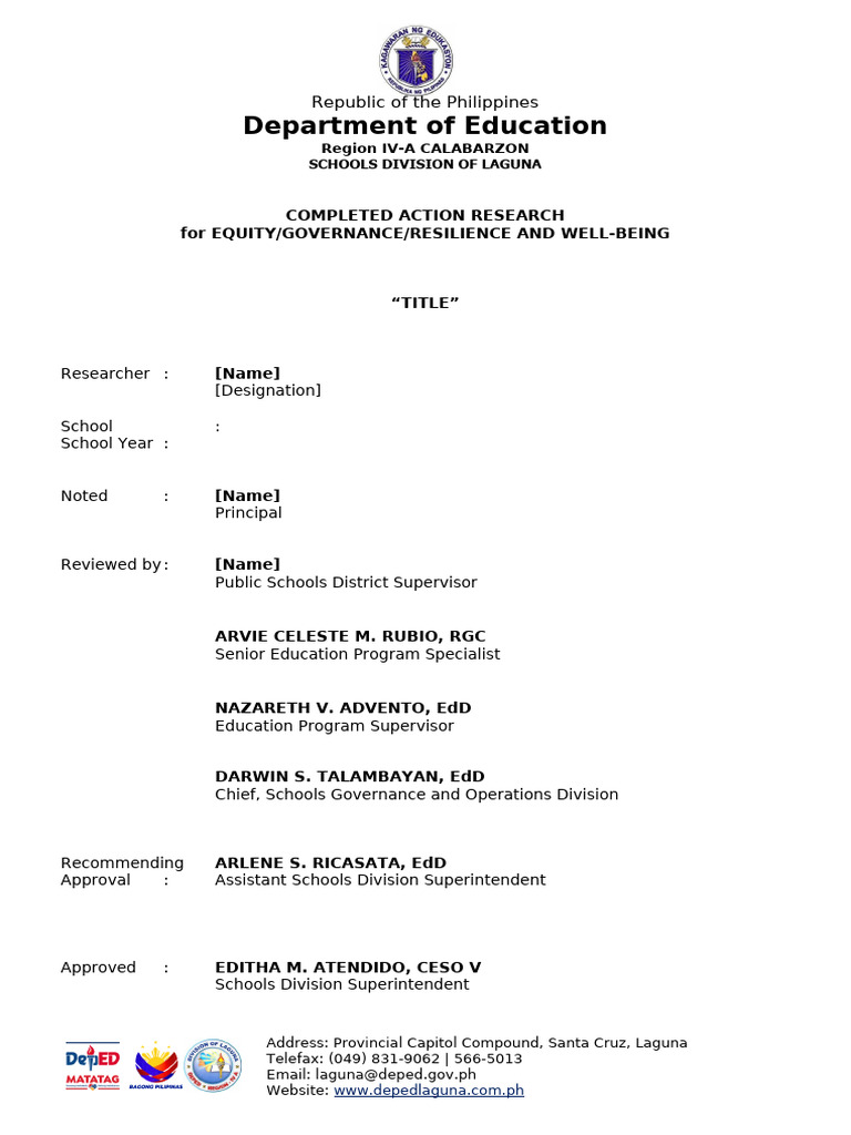 4 Completed Action Research Template 2023 | PDF | Paragraph | Data Analysis