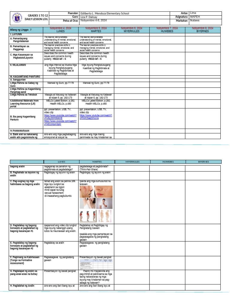 DLL Mapeh Q2-WK7 | PDF