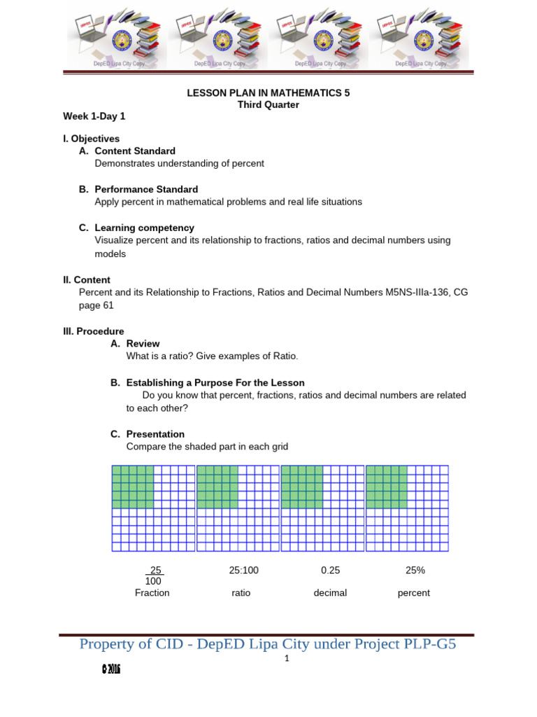 Math Week 1 Pdf Percentage Ratio