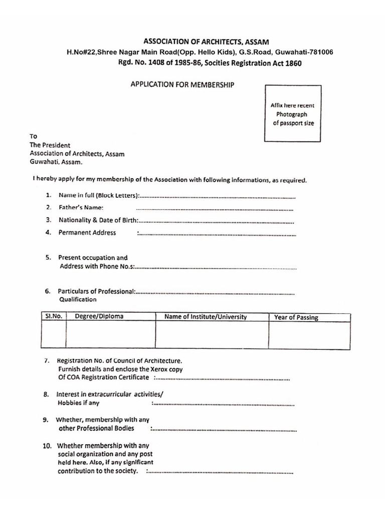 Aaa Mebership Form New | PDF