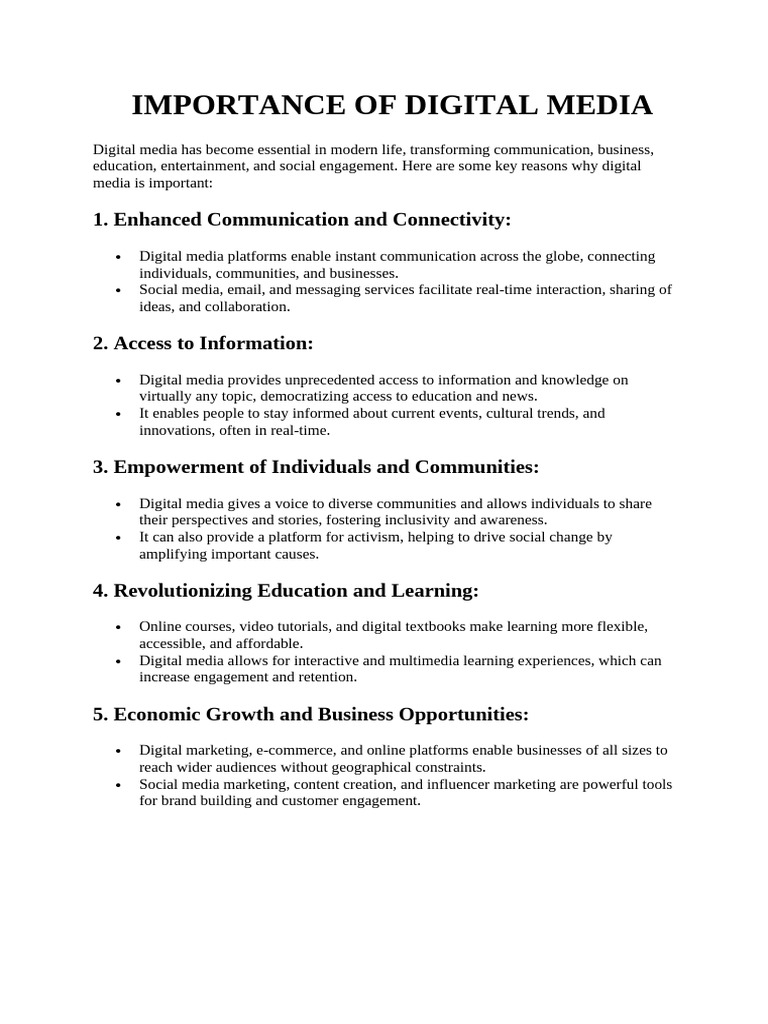Importance of Digital Media | PDF | Sustainability | Governance
