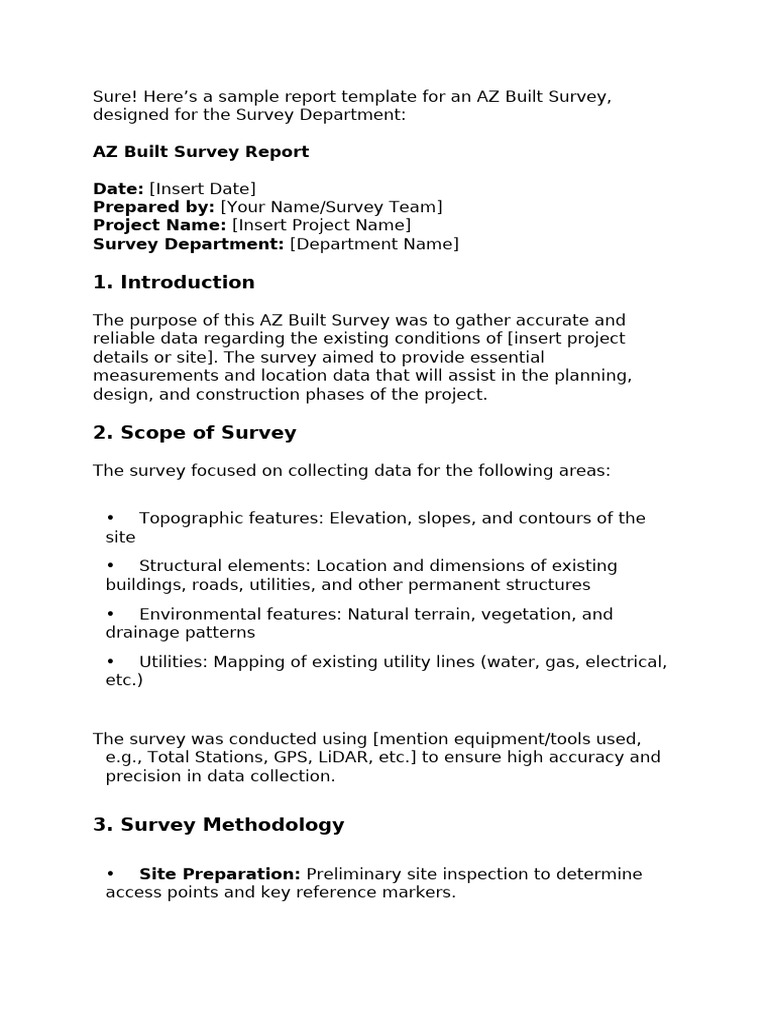 Report Az Built Survey | PDF | Surveying | Topography