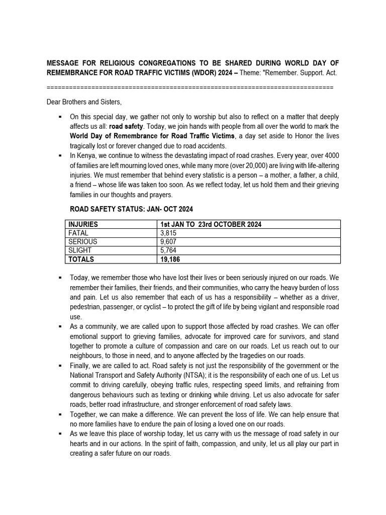 ACK MESSAGE | PDF | Traffic Collision | Road Traffic Safety