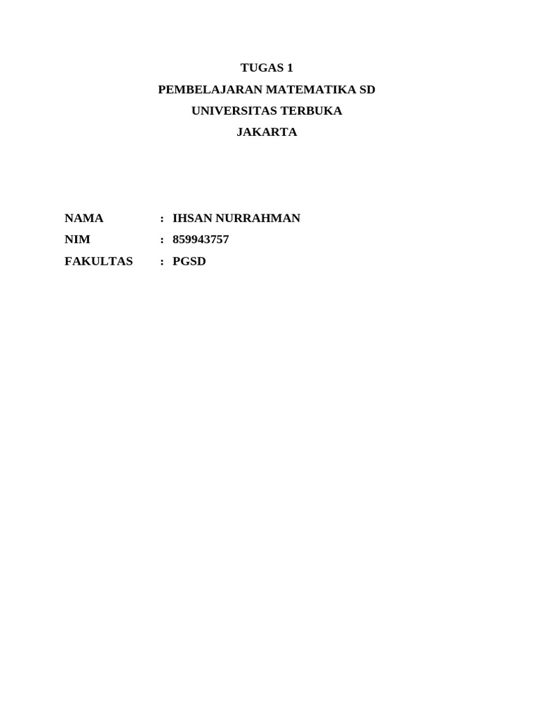 Tugas MTK 1 | PDF | Seni