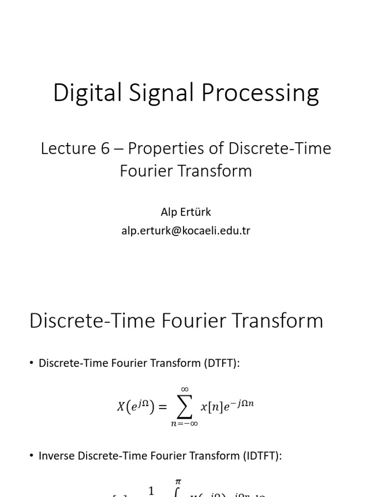 6 - Properties of DTFT | PDF | Mathematical Physics | Functions And Mappings