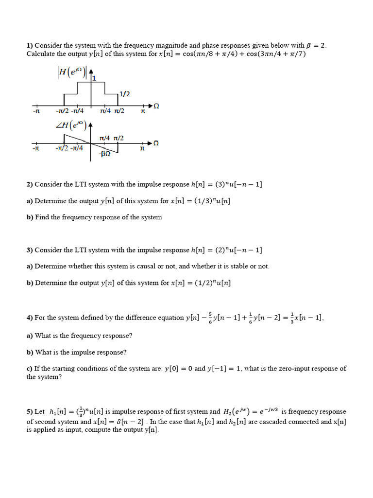 LTI System Analysis and Output Calculations | PDF | Teaching Methods & Materials