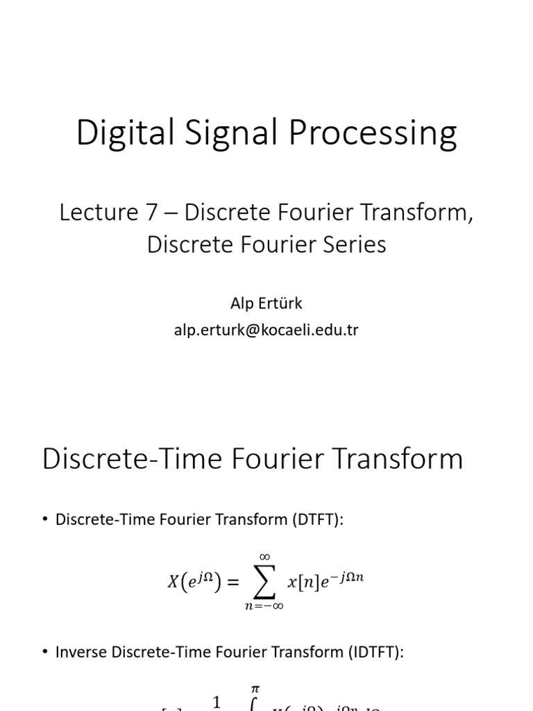 7 - Discrete Fourier Transform, Discrete Fourier Series | PDF | Discrete Fourier Transform ...