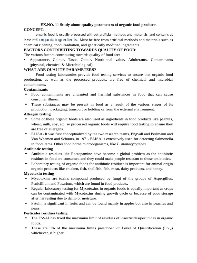 Ex 11 Abcd-1 | PDF | Organic Foods | Mycotoxin