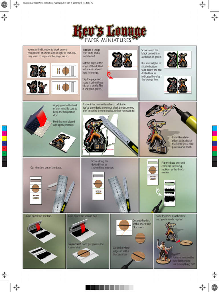 Instructions For Paper Minis and Slider Bases | PDF