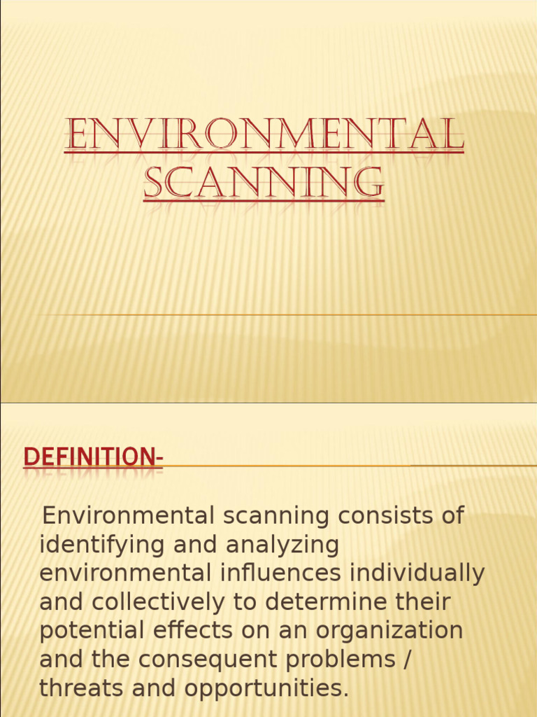 Environmental Scanning | PDF | Information | Institution