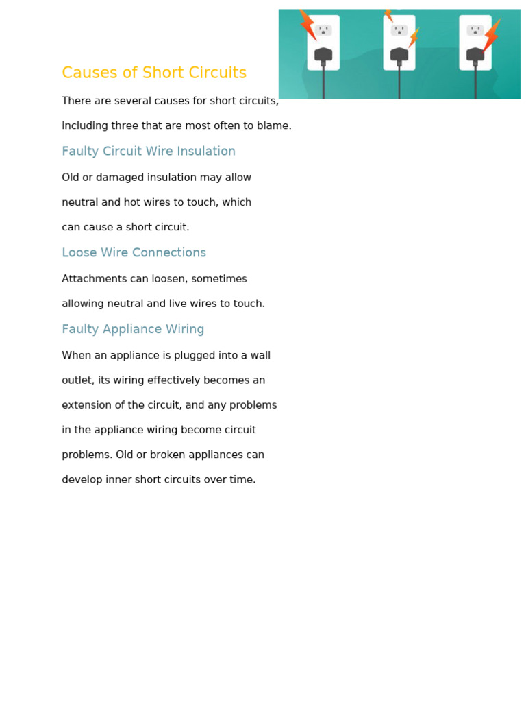 Causes of Short Circuits | PDF | Technology & Engineering