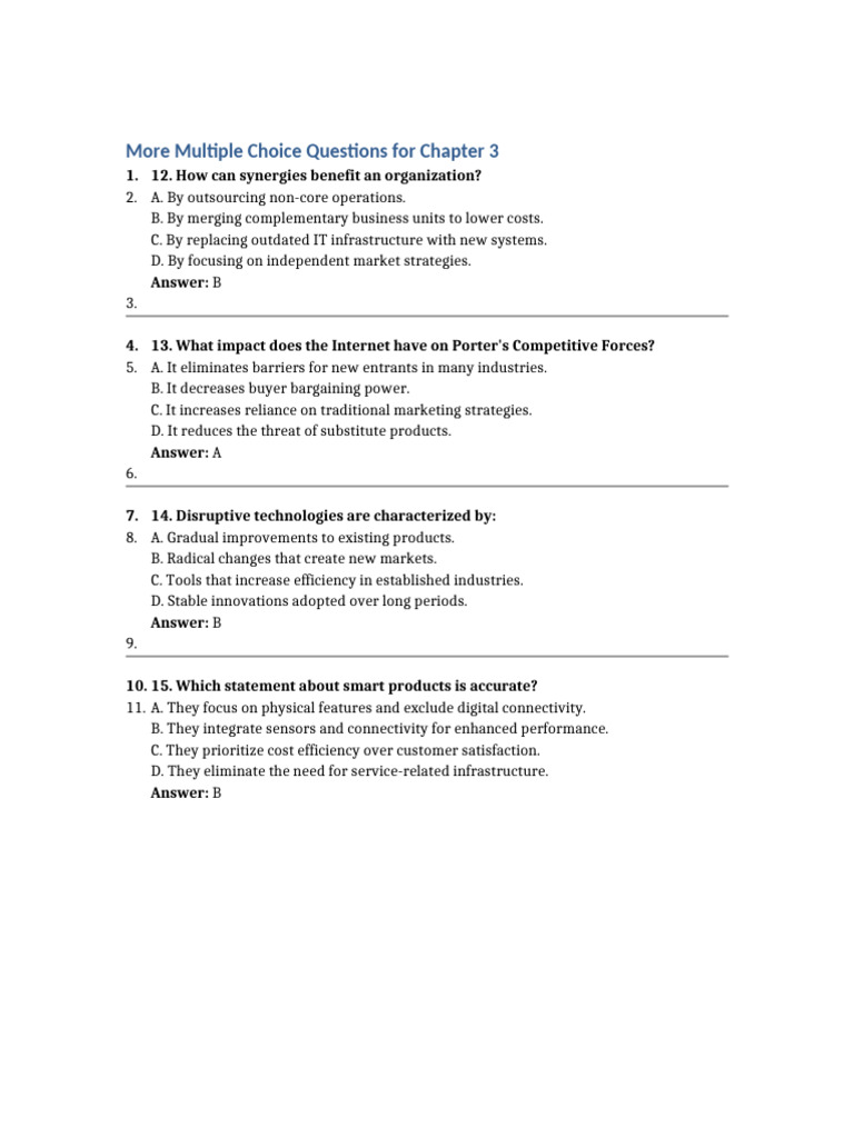 More - Chapter - 3 - MCQs MIS | PDF | Business