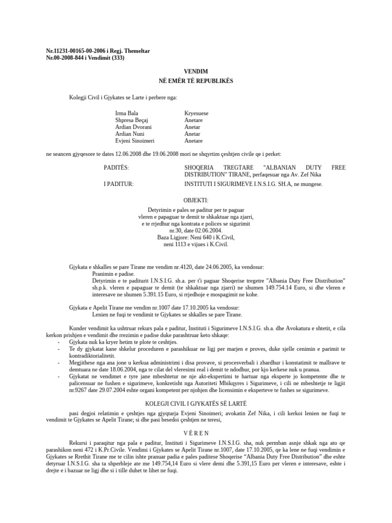 Vendimi 333-2008 | PDF