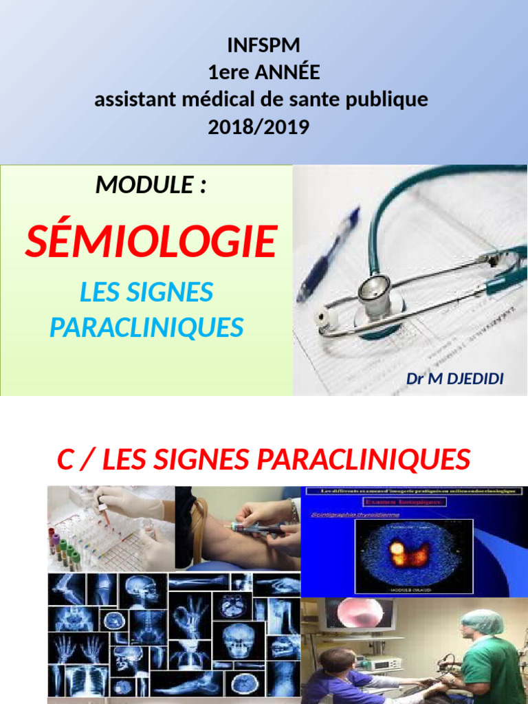 Signes Paracliniques en Sémiologie | PDF | Endoscopie | Sérologie