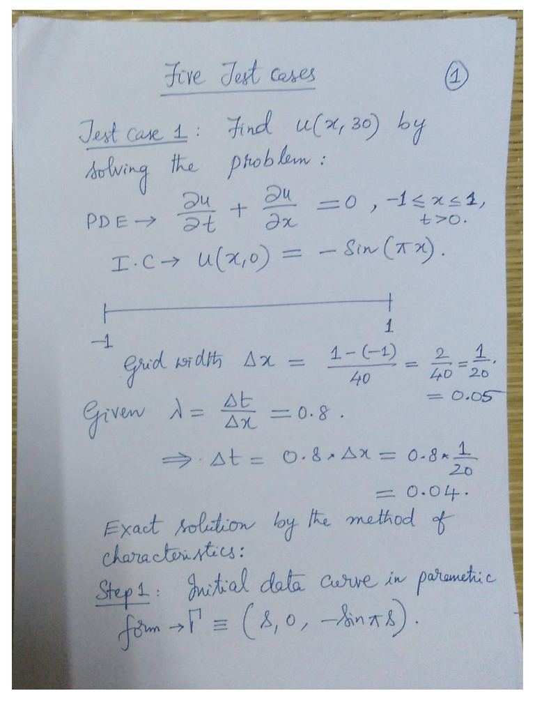 MTL712 Five Test Cases Lax Friedrichs Method - 240727 - 120851 | PDF