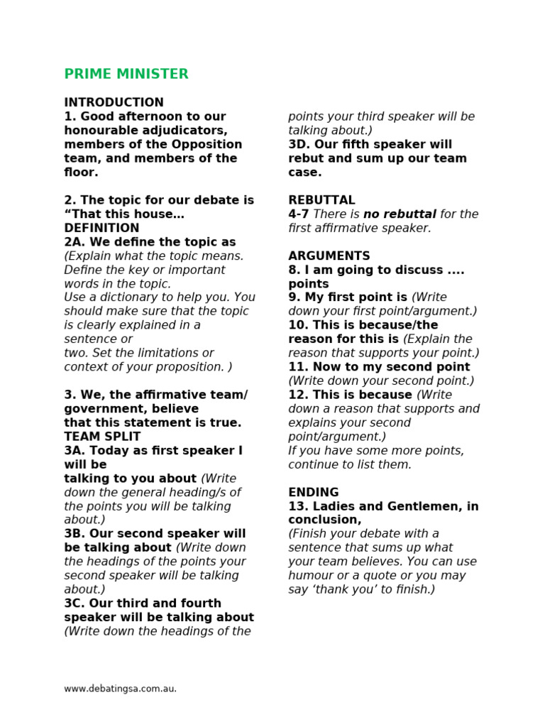 Prime Minister Template | PDF | Language Arts & Discipline