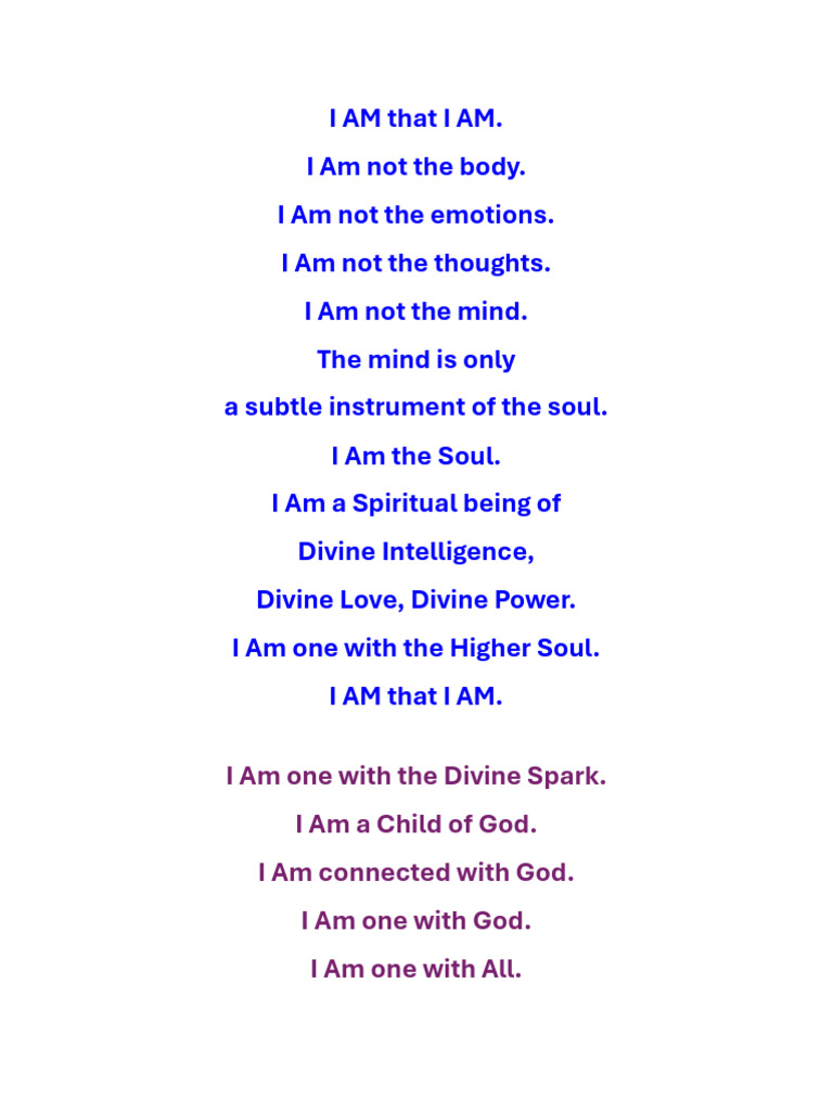 I Am One With The Divine Spark. Iamachildofgod. I Am Connected With God ...