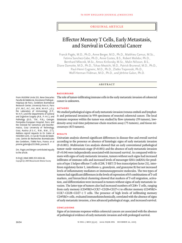 NEJMoa 051424 | PDF | Metastasis | Pathology