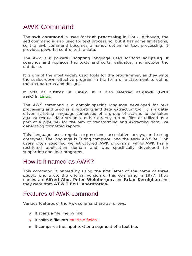 AWK and sed | PDF | Filename | Software
