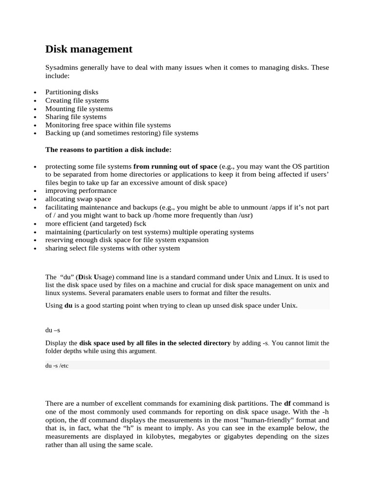 Disk Management | PDF | File System | Computer File