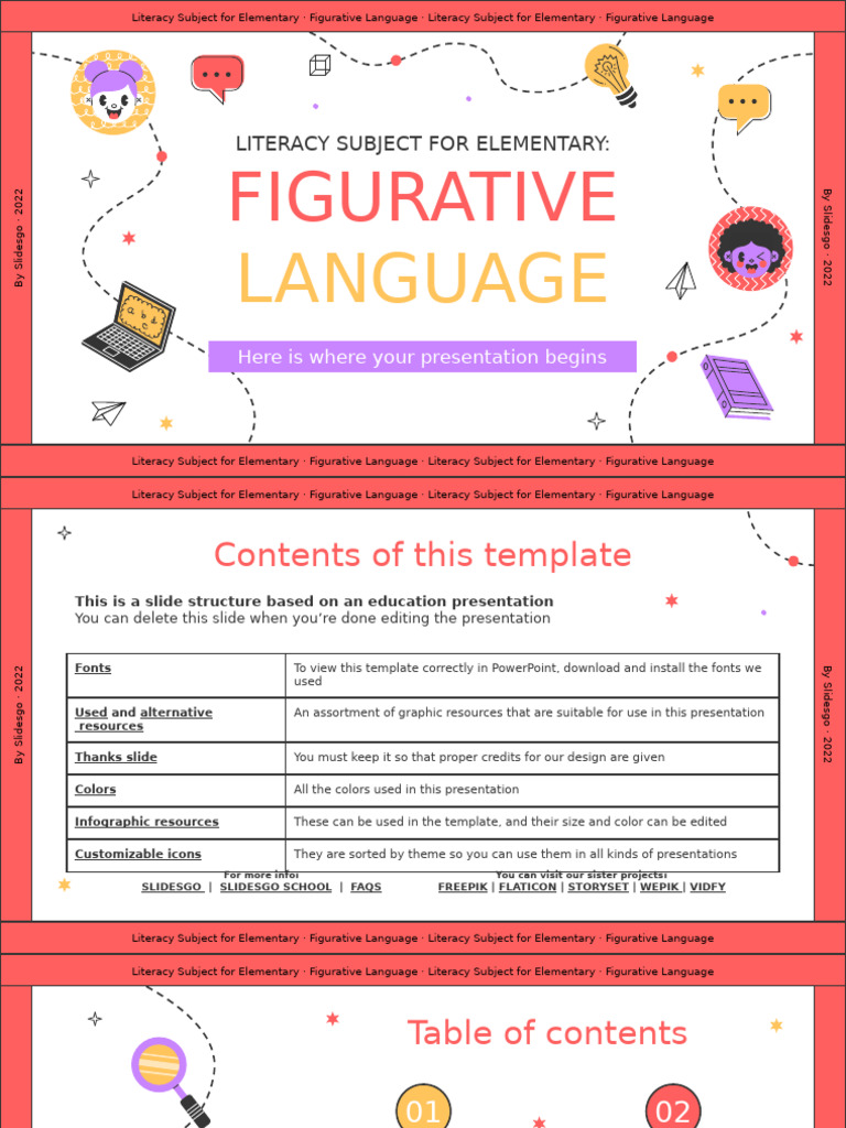 Literacy Subject For Elementary - Figurative Language by Slidesgo | PDF ...