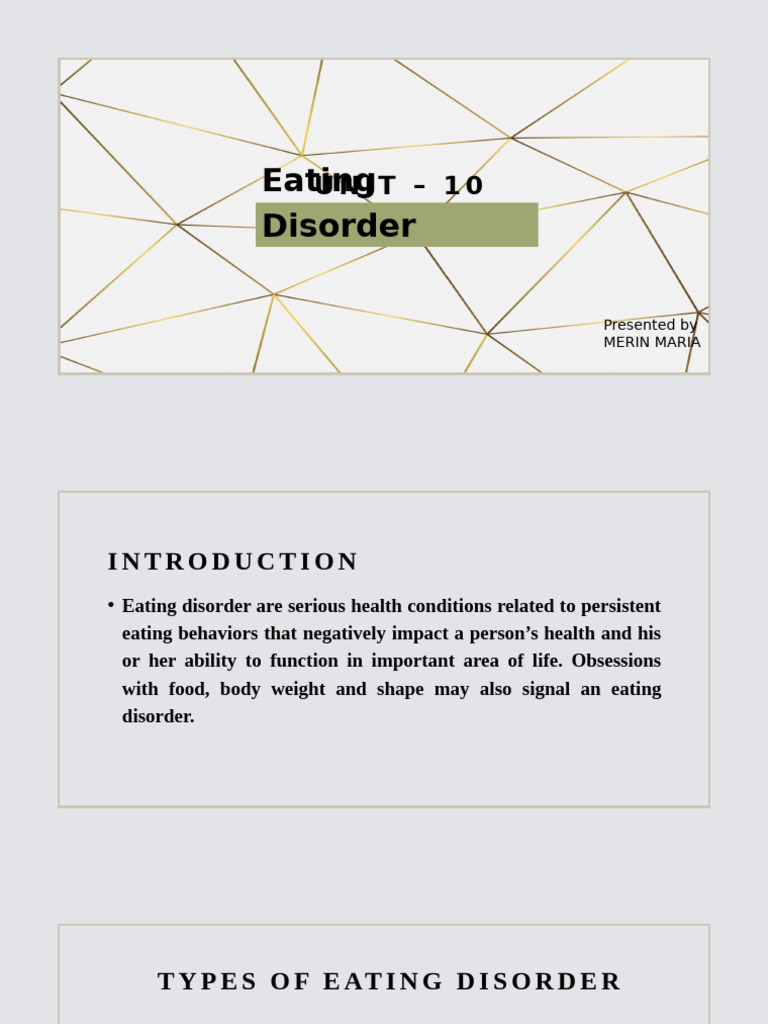 Understanding Eating Disorders: Types & Impact | PDF