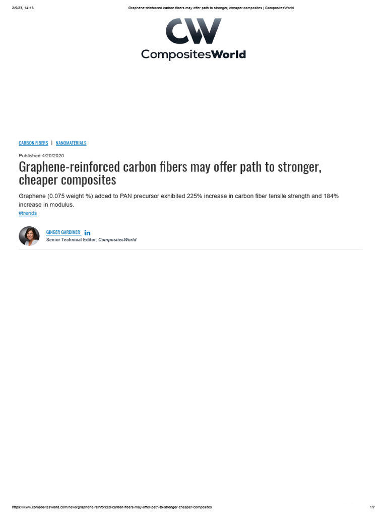 Graphene-Reinforced Carbon Fibers May Offer Path To Stronger, Cheaper ...